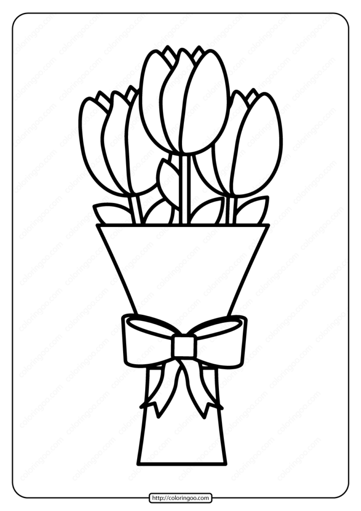 34 Gambar Mewarnai Bunga Tulip yang Indah & Menarik - Inspirilo