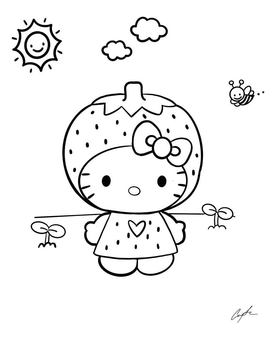 30 Gambar Mewarnai Hello Kitty Terbaik - Inspirilo