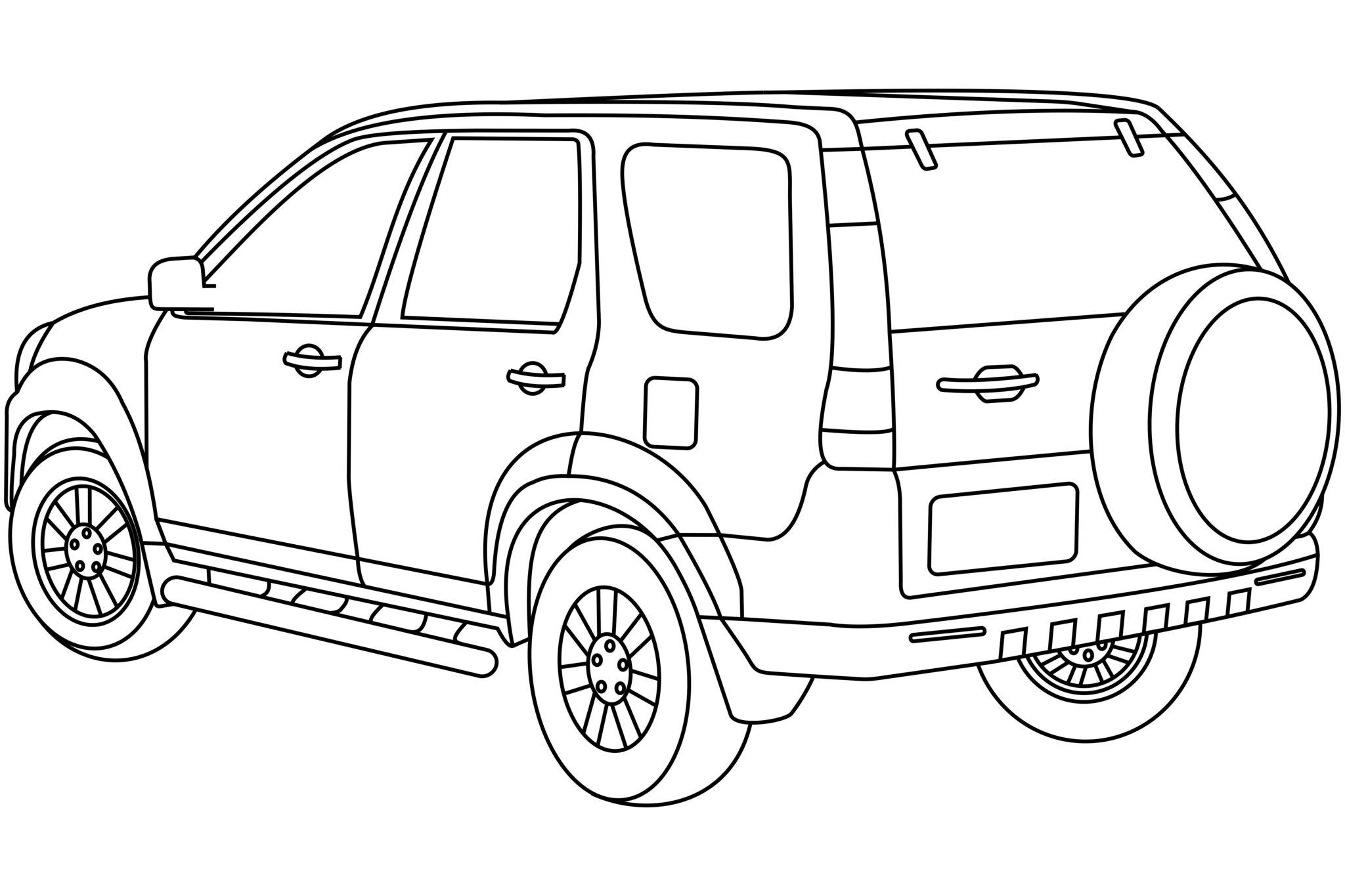 20+ Gambar Mewarnai Mobil Untuk Anak (Mudah Diwarnai)