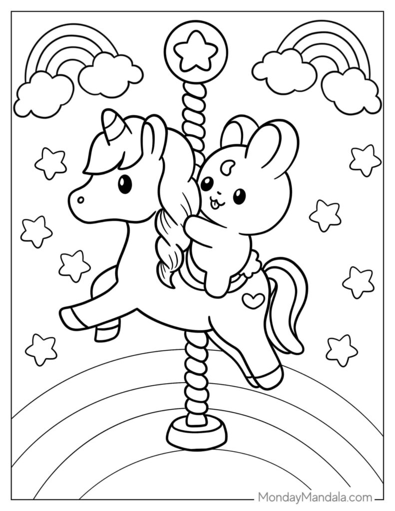 30+ Gambar Mewarnai Unicorn Kartun Lucu Untuk Anak TK - Inspirilo